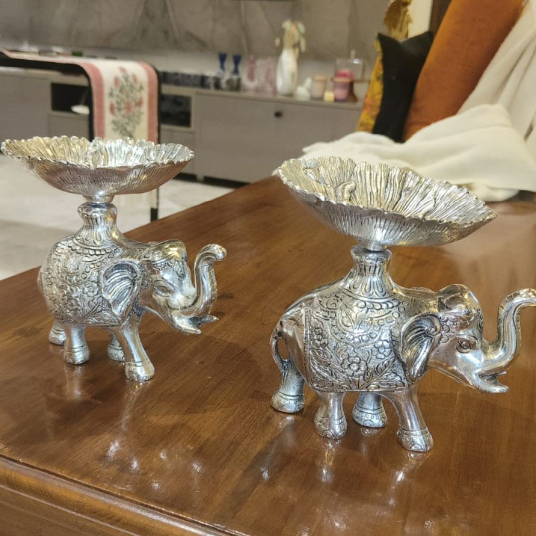 German Silver Hand Engraved Elephant platter - Home on Fleek