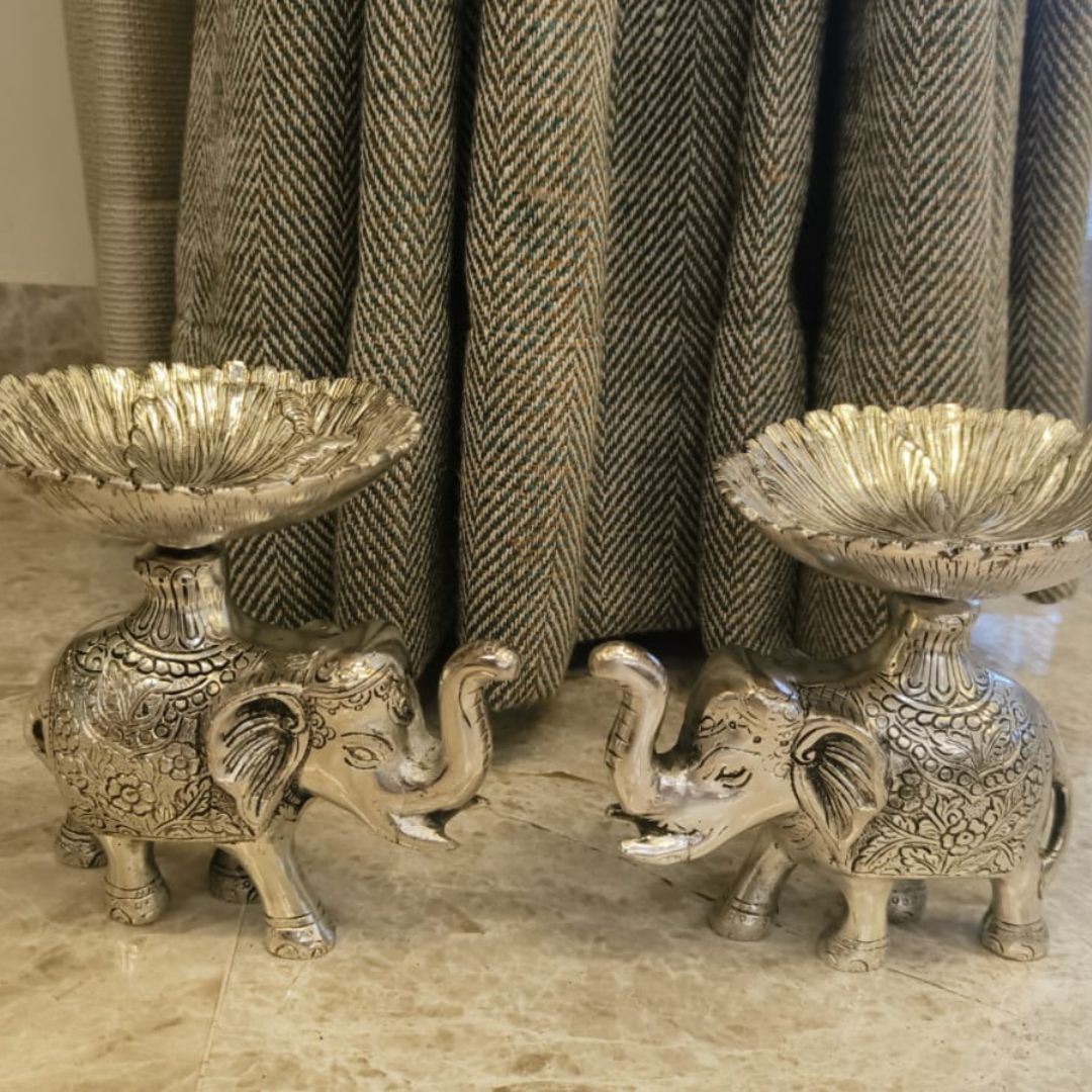 German Silver Hand Engraved Elephant platter - Home on Fleek